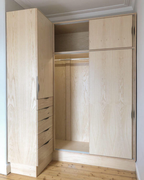Veneered Ash Wardrobe | Pete Hewitt Woodwork