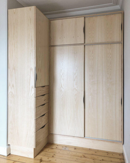 Veneered Ash Wardrobe | Pete Hewitt Woodwork